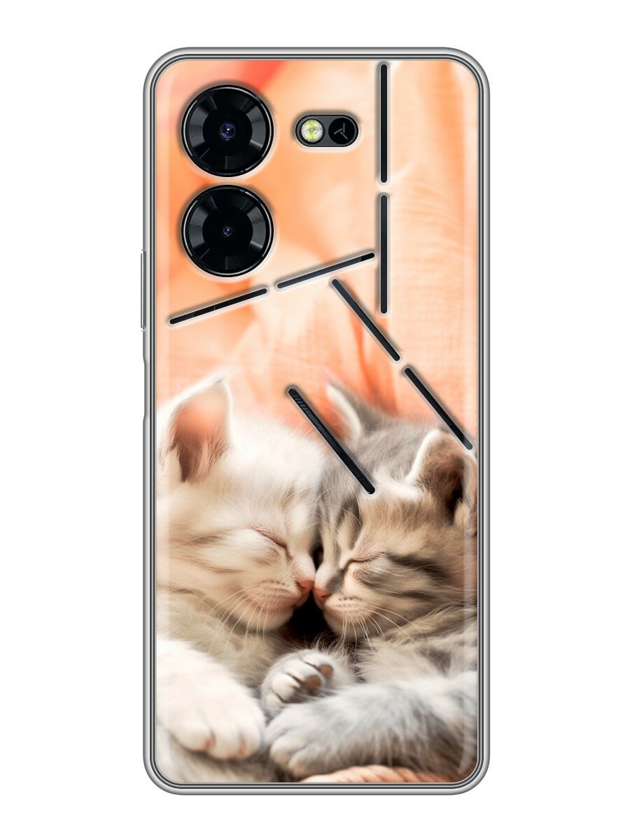 Чехол для Tecno Pova 5 Pro 5G с принтом Милые котята (Техно Пова 5 Про 5G)