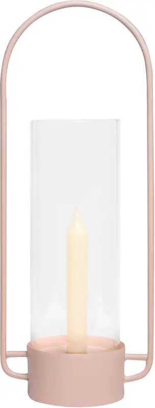 Подсвечник 1 свеча металл 9x37 см цвет розовый