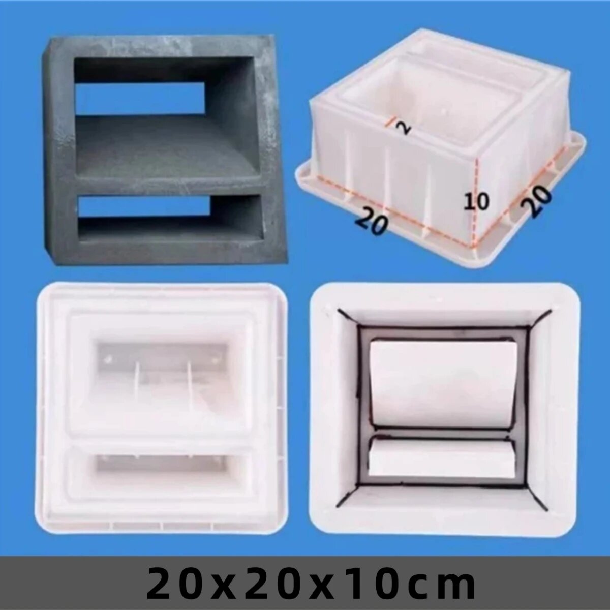 Форма для антикварного полого кирпича из цемента 20*20*6 см, 3D-резьба, противоскользящая форма для бетона, пластика, форма для дорожного покрытия, лопата для выравнивания цемента, инструменты для укладки дорожного пок