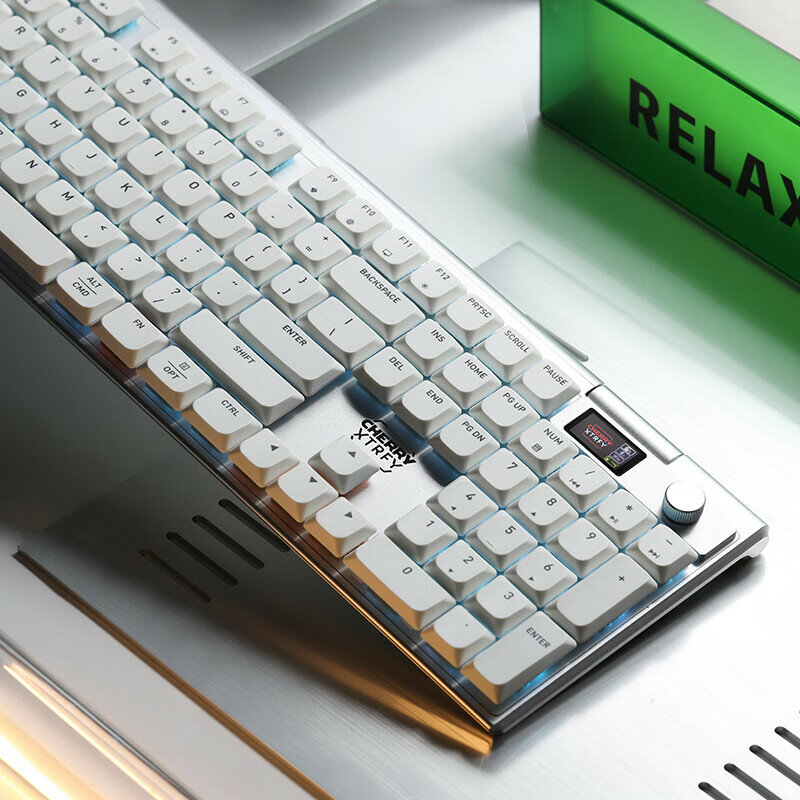 CHERRY MX10.1 Wireless Mechanical Gaming Keyboard with RGB Lighting, Ultra-thin Body, Aluminum Alloy Shell, Silver, Low-profile Red Switches