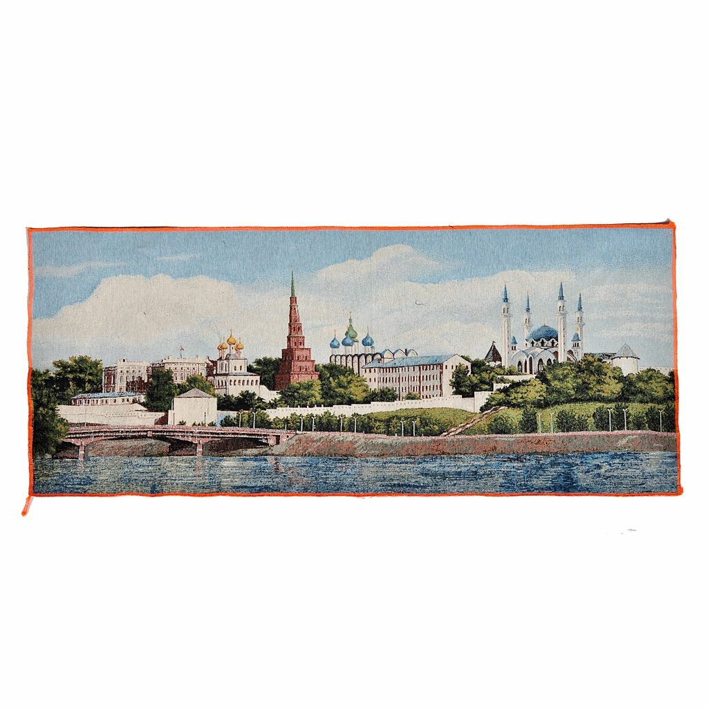 Средневековый гобелен без рамы с видом Кремля, 50X115 см, оверлок-обработанные края декор для интерьера или подарок