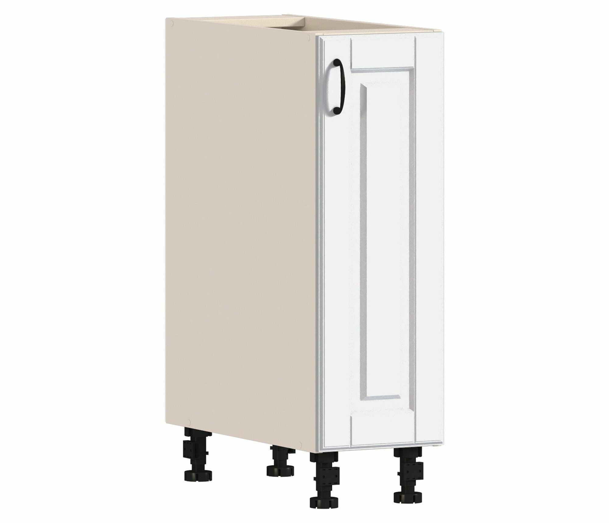 Кухонный модуль столплит Регина РС-25 напольный, с полками, ЛДСП, МДФ, Песочный/ Белый, 25х82х58 см