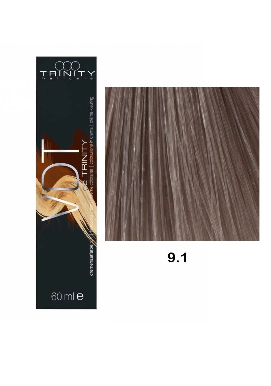 Trinity VDT Стойкая краска для волос 60 мл - VDT 9.1 lichtblond asch Очень светлый блонд пепельный