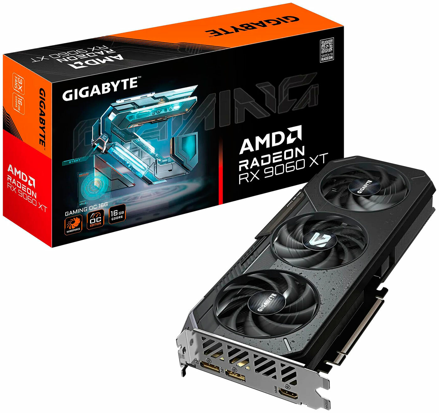 Видеокарта Gigabyte Radeon RX 9060 XT GAMING OC 16Gb (GV-R9060XTGAMING OC-16GD)