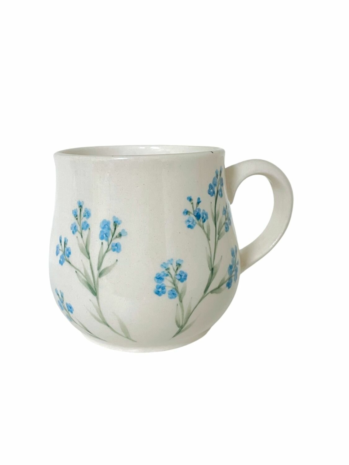 Кружка ручной работы груша «Незабудки», керамика, 350 мл