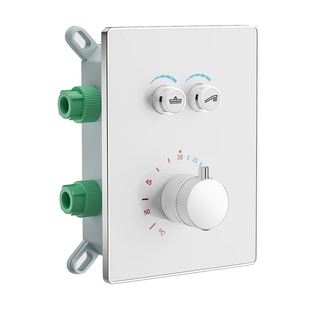 Термостатический смеситель для душа Bakala матовый черный, mirror Button 2 way