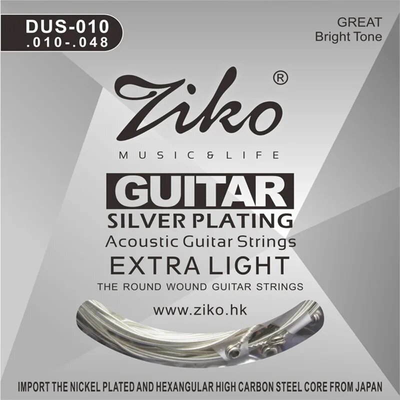 Струны для акустической гитары ZIKO Extra Light .010-.048