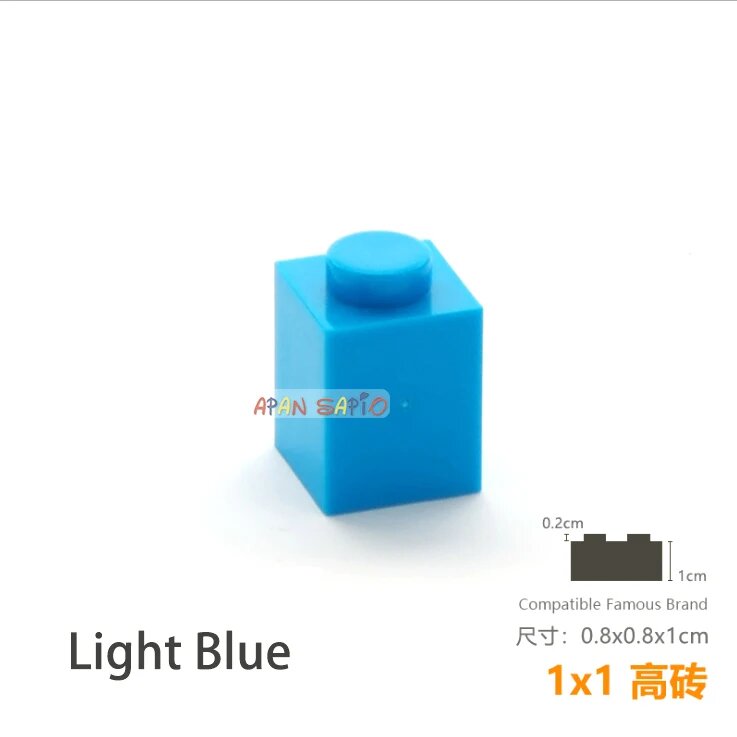 Строительный блок APAN SAPIO 1x1, Light Blue