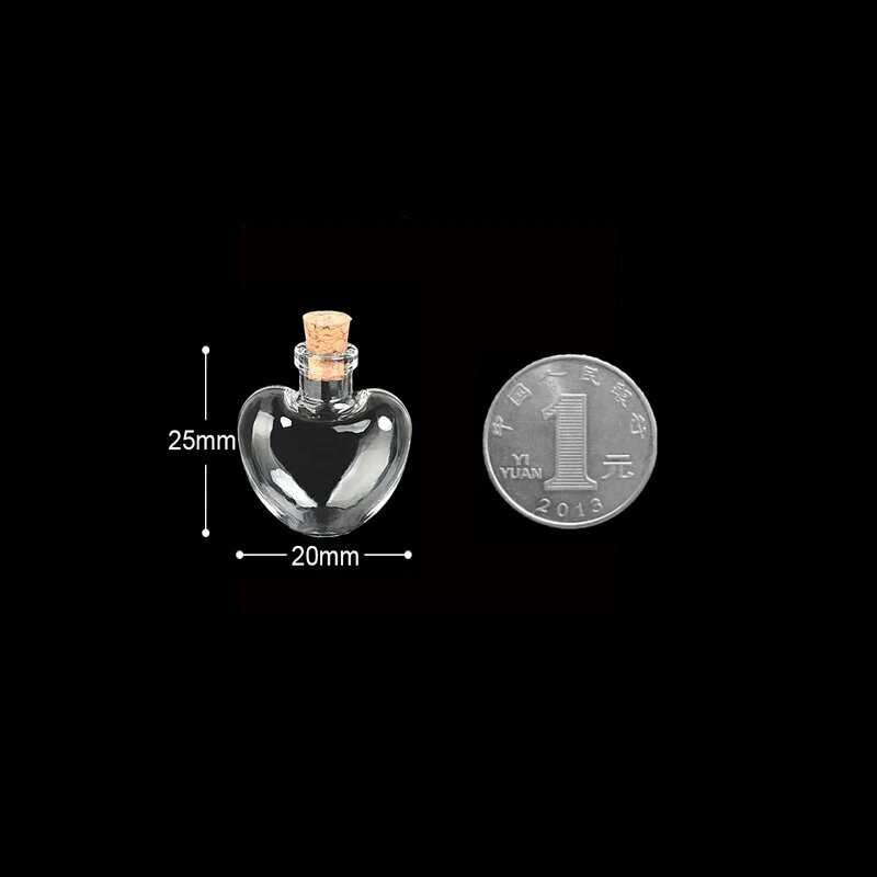 30 шт. Мини стеклянные бутылочки для пожеланий, 25х20 мм, Цвет: 4HA