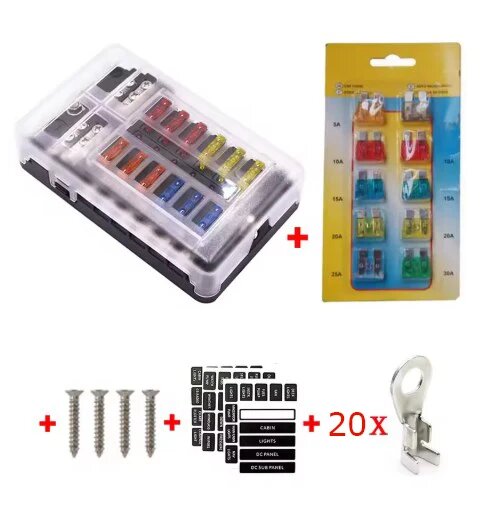 Блок предохранителей USBO 12+6 слотов 12/32В 12 way Fuseholder 2