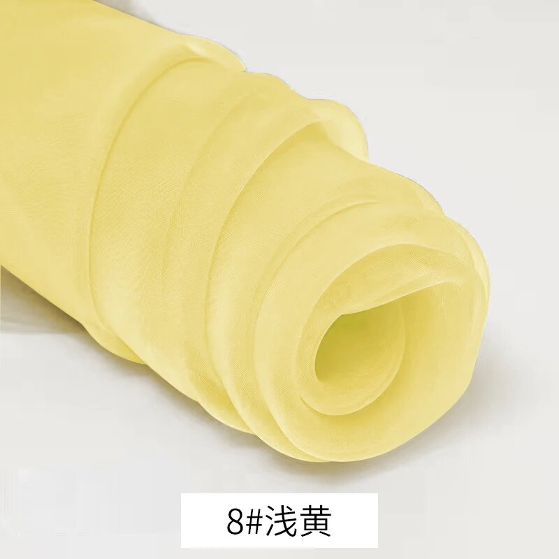Органза, полиэстер, для пошива Светло-желтый, 8