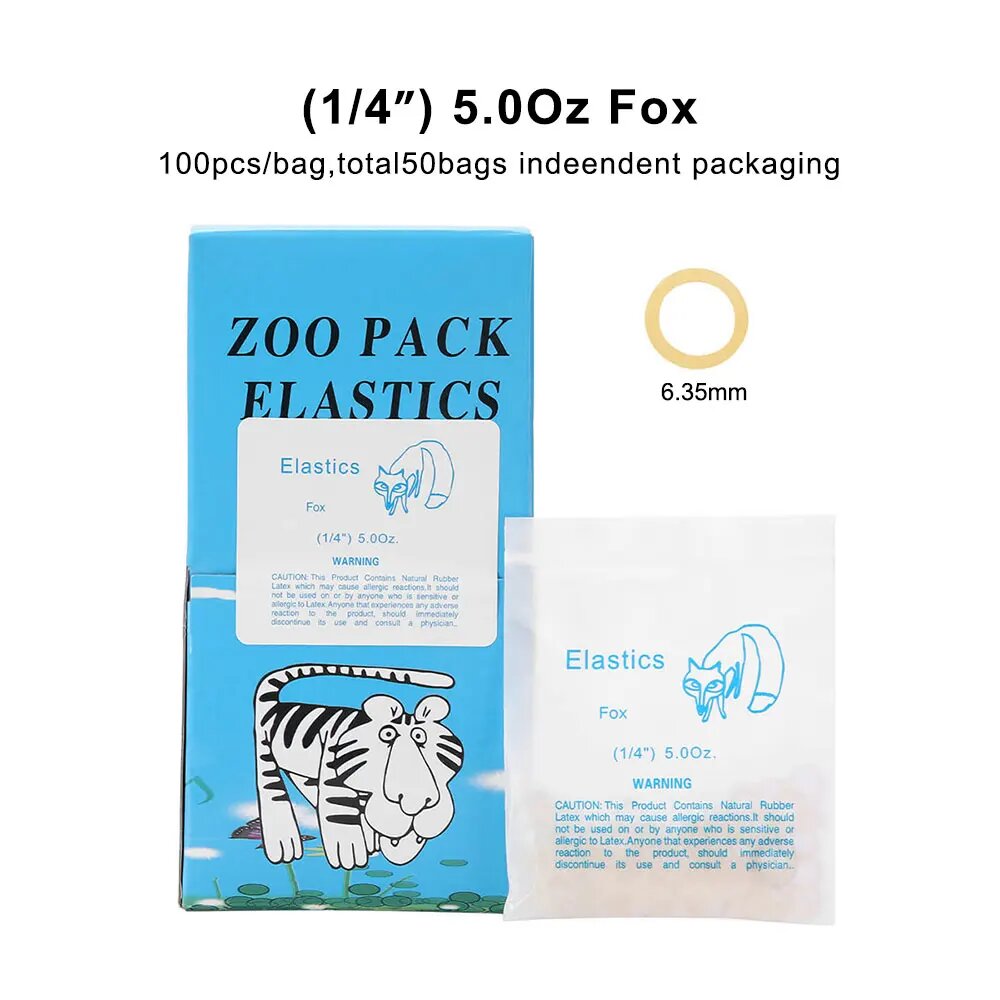 Ортодонтические резинки ELIJAH CYZ115 силиконовые 5000 шт. 5.0Oz-Fox