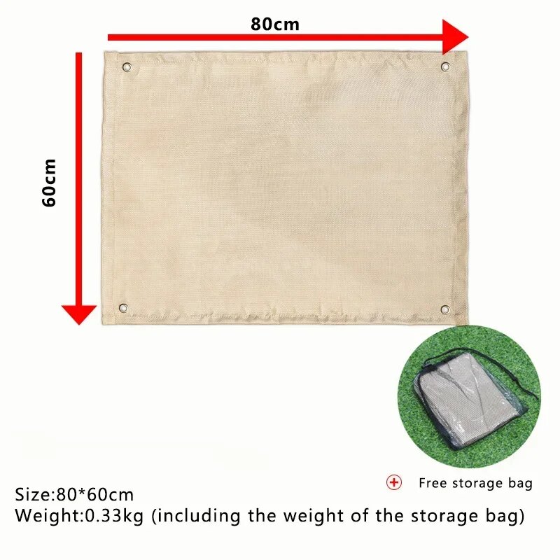 Огнестойкий коврик из стекловолокна для кемпинга 80x60cm