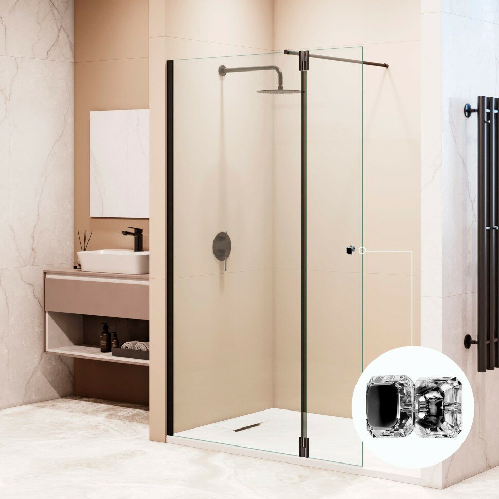 Душевая перегородка RGW WA-054B (WA-010B + Z-072B) (Прозрачное, 1200)