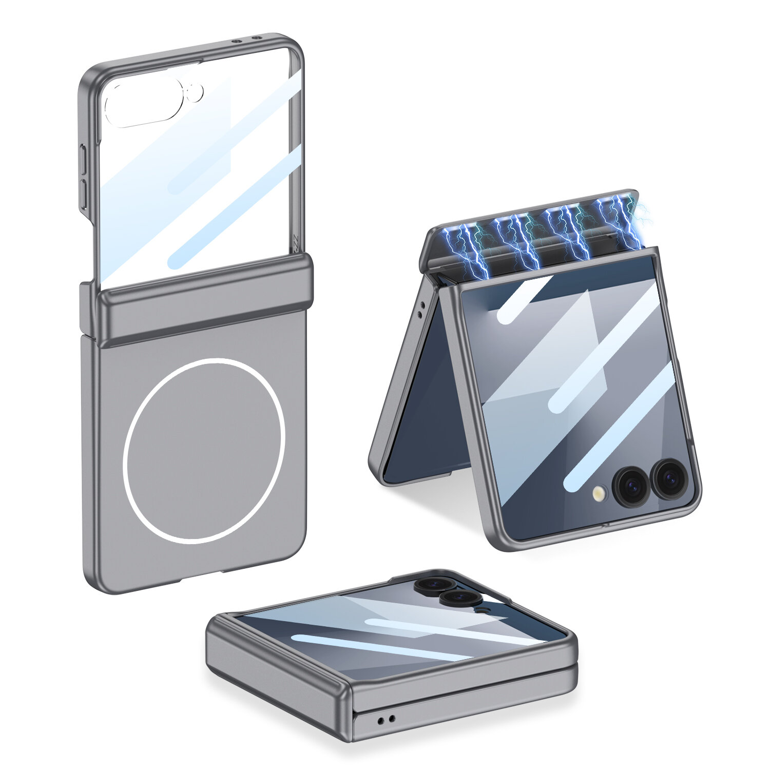 Подходит для Samsung Galaxy Z Flip7 / самсунг Z Flip 7 Чехол для смартфона, с защитой камеры и противоударным, Z Flip7, подставка, soft touch,360° Полная защита, резина, пластик, защита камеры