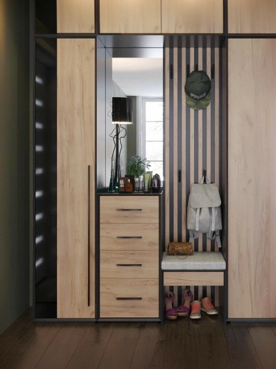 Тумба комбинированная с зеркалом Любимый Дом Неаполь, Дуб золотой/Черный