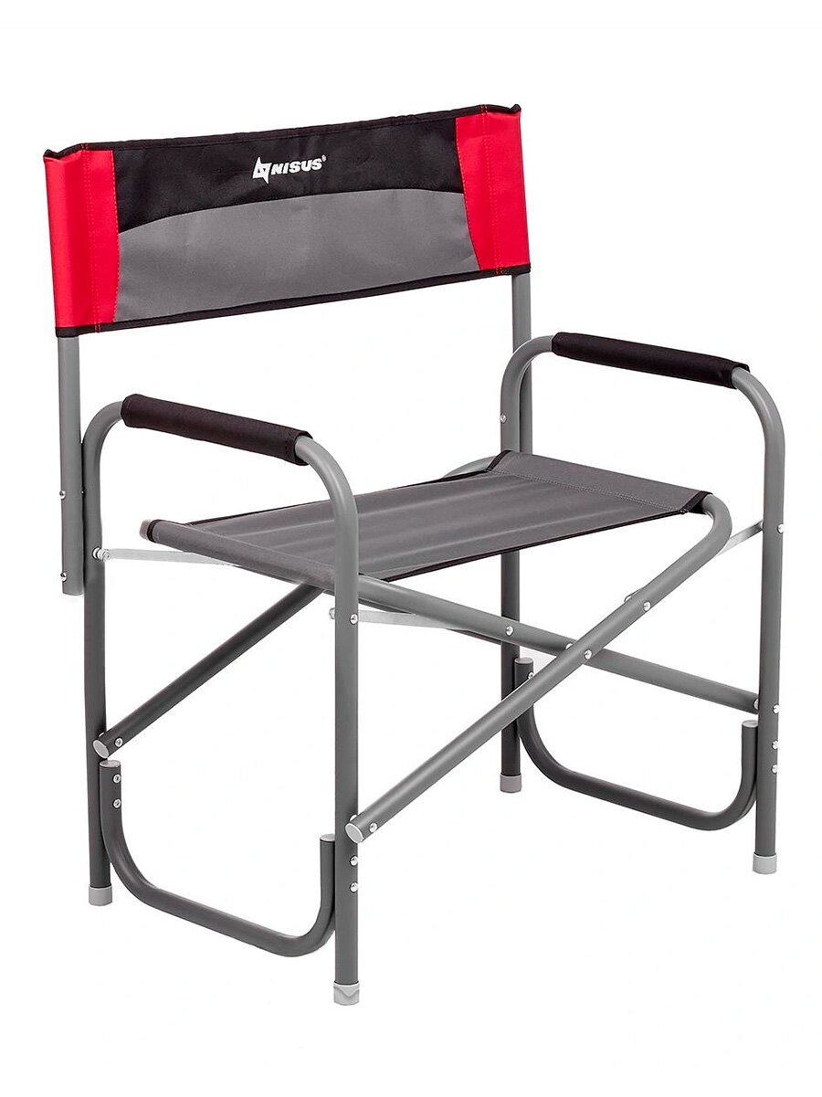 Кресло раскладное Nisus MAXI 200 кг, серый/красный/черный (N-DC-95200-M-R-GRD)