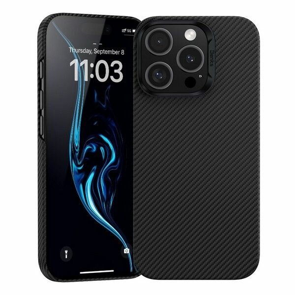 Чехол Benks ArmorAir Case built with Kevlar 600D для iPhone 16 Pro 6.3", цвет черный (Black/Metal Frame)