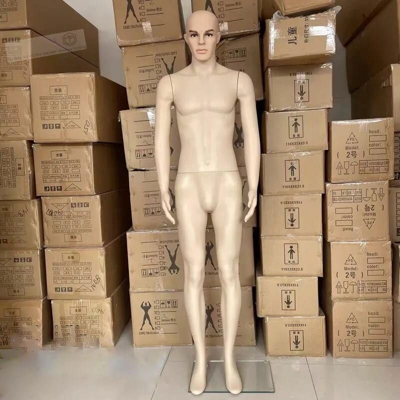 Манекен портновский "Мужской в полный рост", разборной, с подставкой, пластик, телесный