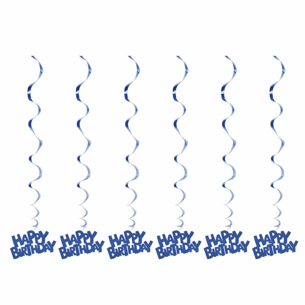 Спиральная подвеска с Днем рождения-Темно-синий