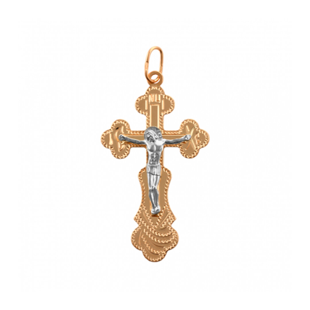 Крестик, красное золото, 585 проба