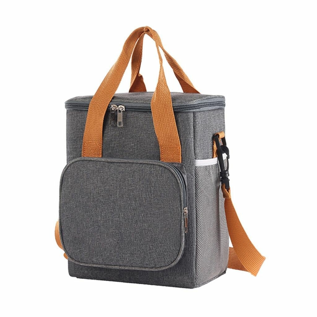 Термоизоляция и сохранение в холодном состоянии портативная сумка-ланч-бокс messenger lunch bag серого цвета