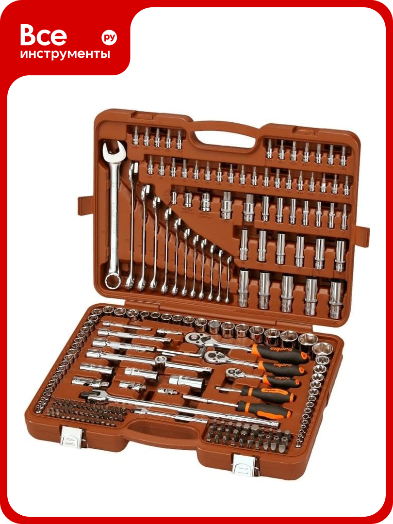 Универсальный набор инструмента Ombra OMT216S 1/4, 3/8, 1/2DR, 216 предметов 59084
