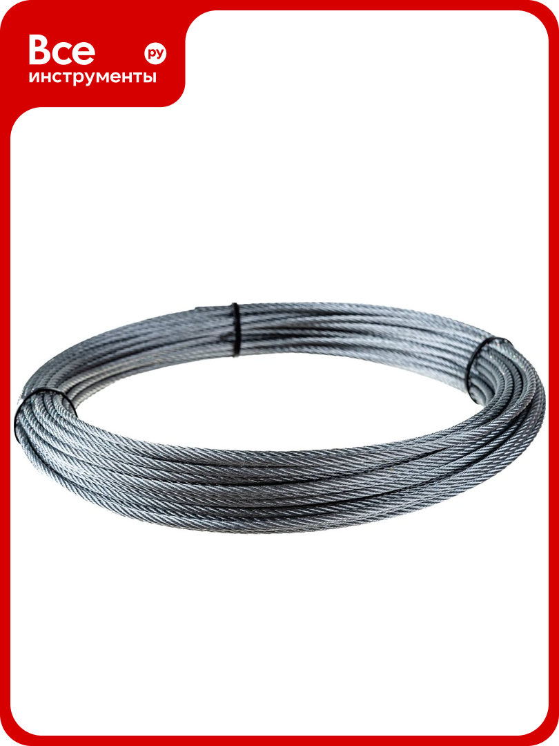 Стальной трос для растяжки DIN 3055 4 мм, 30 м Tech-Krep, растяжки din 3055