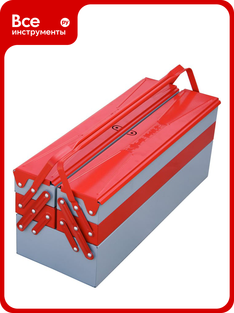 Ящик для инструментов IZELTAS раскладной, металлический, 5 секций, 195x600x210мм, из нелегированной