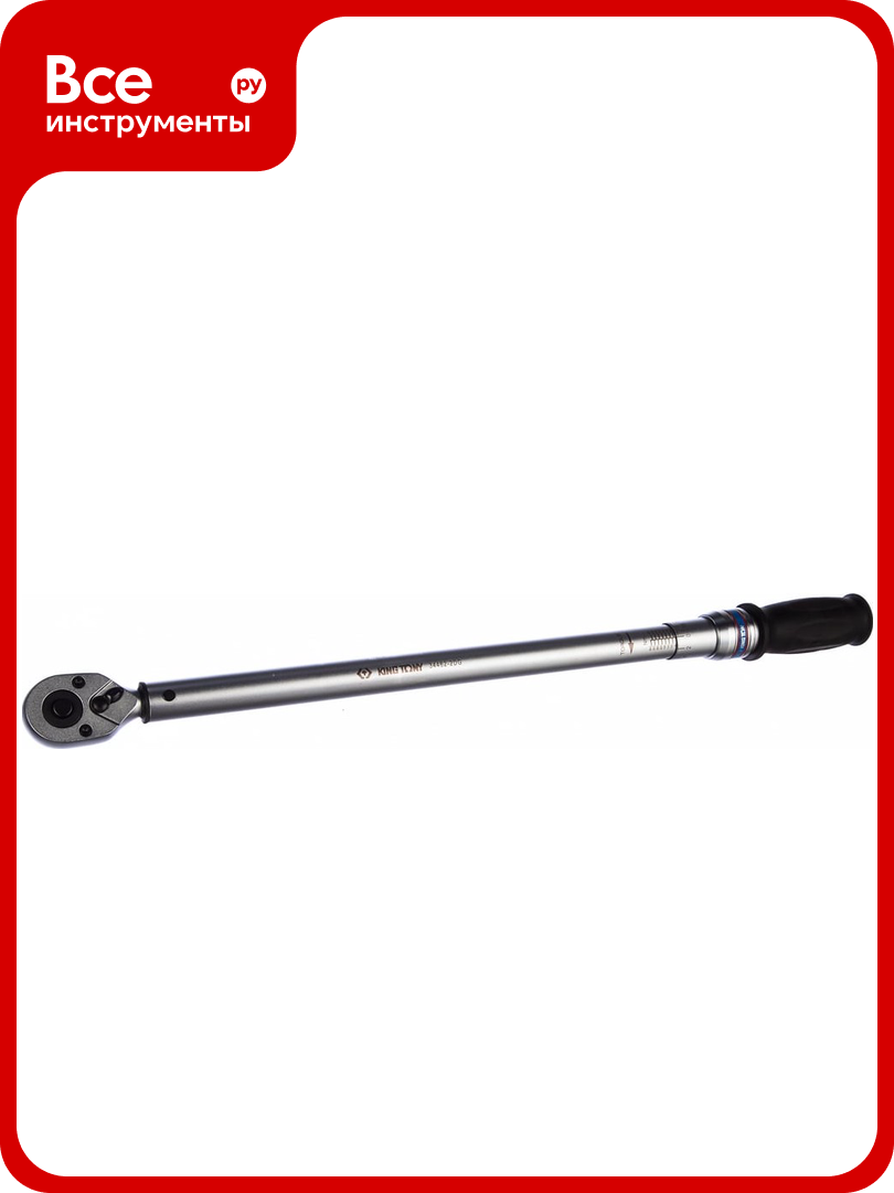 Динамометрический ключ KING TONY P34462-2DG, для левой и правой резьбы, 1/2", 60-340 Нм, футляр, в комплекте 2 торцевые головки