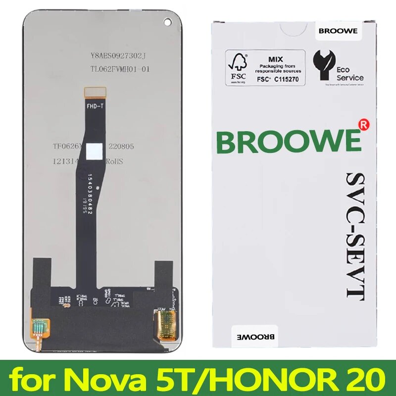 IPS 6,26 'дисплей высшего качества YAL-L21 YAL-L61 YAL-L71 модели для Huawei Nova 5T ЖК-дисплей с сенсорным экраном Blue with frame