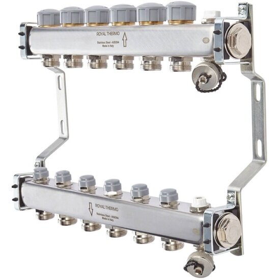 Коллектор Royal Thermo универсальный 1" ВР-3/4" НР, 6 выходов