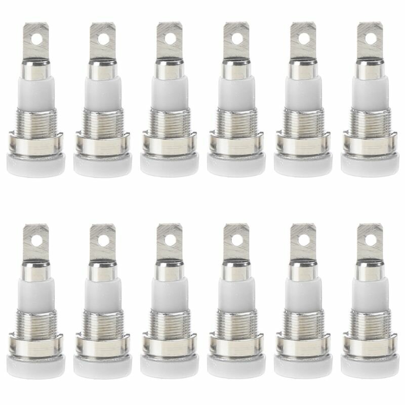 12 шт, клемма для гнезда типа "банан" из чистой меди 4 мм-белый