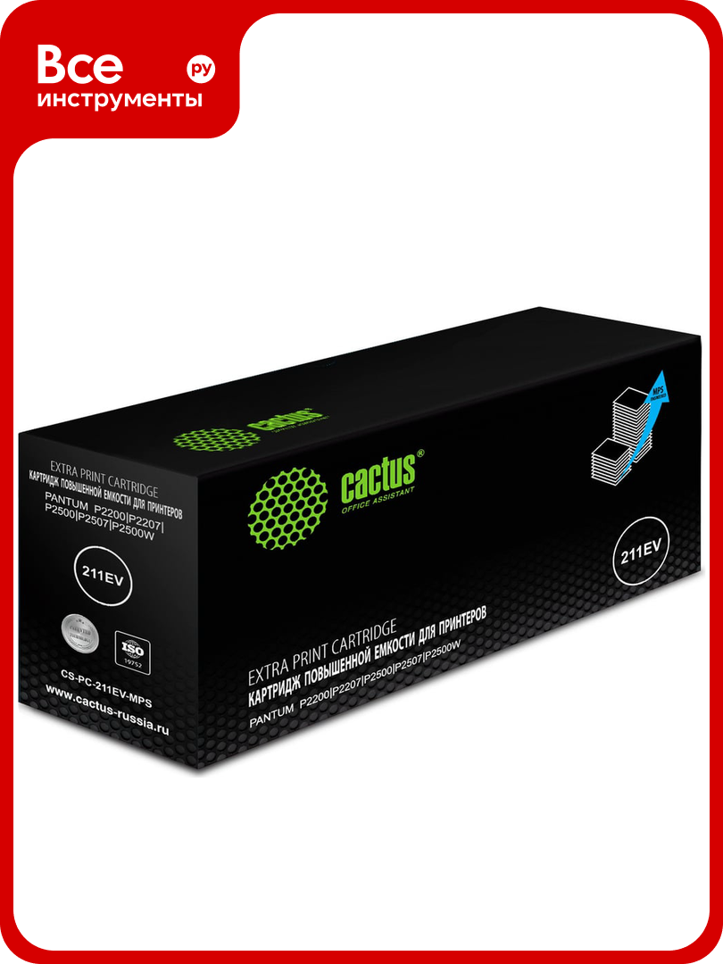 Лазерный картридж Cactus CS-PC-211EV-MPS черный, 6000 страниц, для Pantum P2200/P2207/P2500/P2507/P2500W 2500 Вт