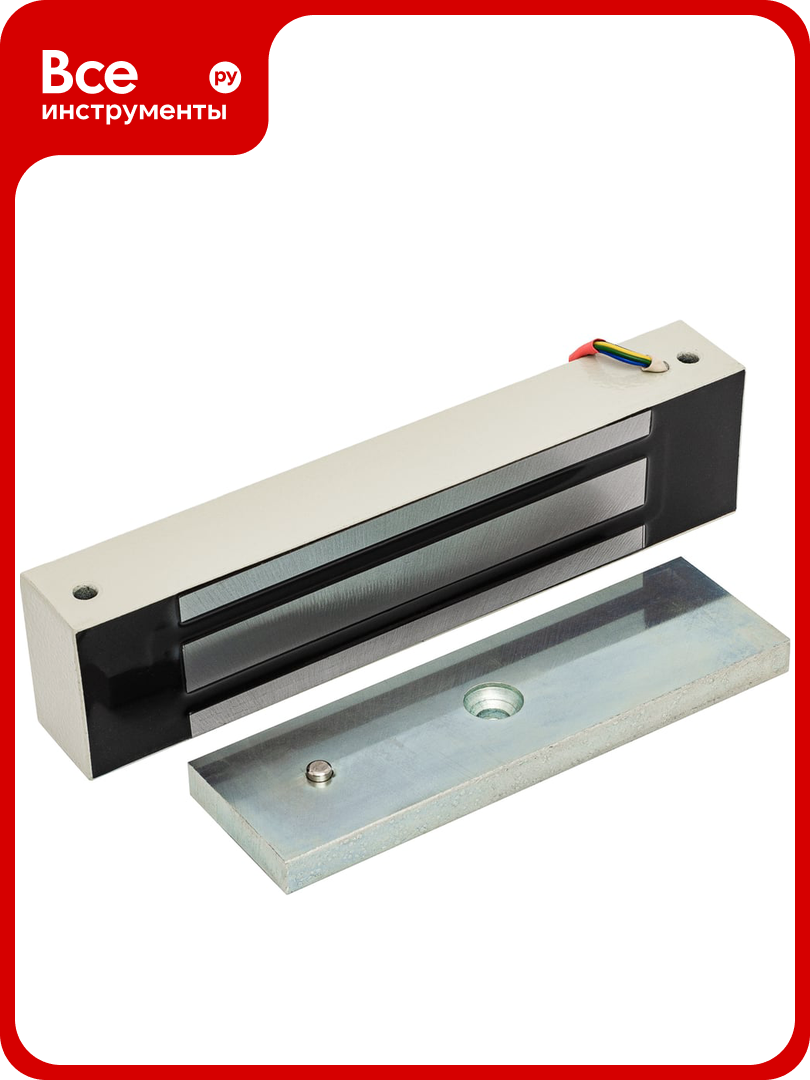 Электромагнитный замок ACCORDTEC ML-400K-2 серый металл, внутреннее исполнение индикатор состояния двери, уголок