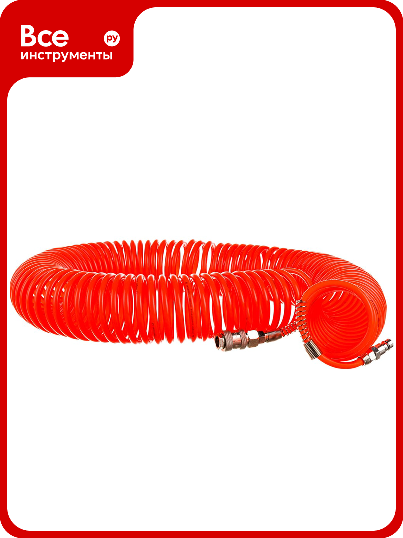 Шланг спиральный с быстроразъемными соединениями (20 м; 6x8 мм; 15 бар; ПВХ) INTERTOOL PT-1705
