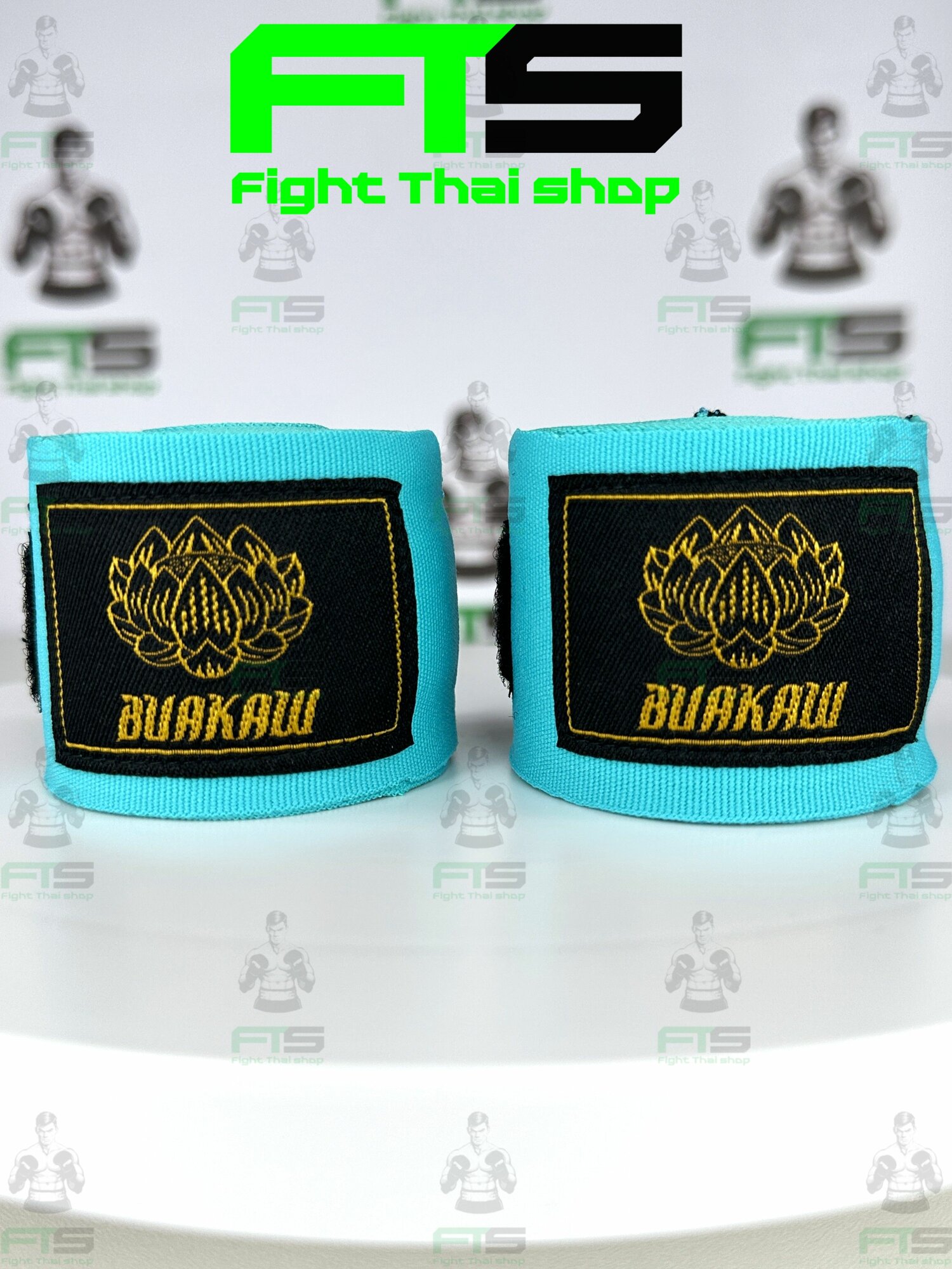 Боксерские бинты Buakaw 4.5 метра для единоборств и ММА, цвет: мятный