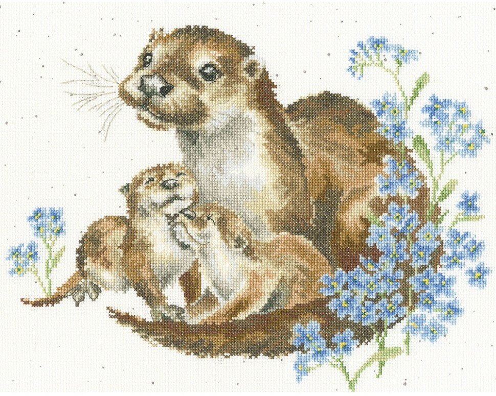 Набор для вышивания Bothy Threads #XHD141 Otterly Adorable (По-настоящему Очаровательны), Счетный крест, 33 х 26 см