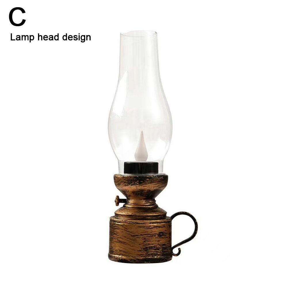 Светодиодная винтажная керосиновая лампа, электронная качели-свечи, декоративный ночник, бронзовая отделка, 18,3 см