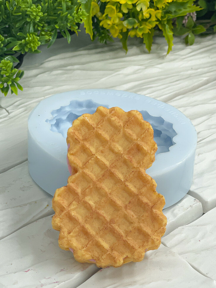 Восьмерка вафелька cиликоновая форма для мыла, гипса 2D