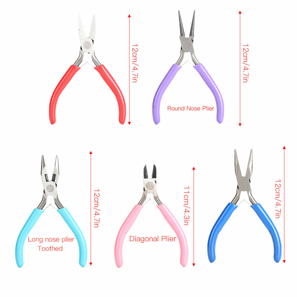 5 шт. мини-щипцы для изготовления ювелирных изделий, щипцы, плоские длинные беззубые зажимы для носа, резак для проводов, ручной инструмент
