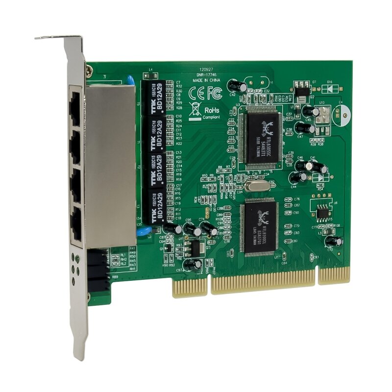 Плата коммутатора PCI Quad Fast Ethernet 100 Мбит/с Realtek PCI V2.2 RTL8305 + 8100CL Чипсет 4 Порта RJ45 Сетевой коммутатор Lan Карта