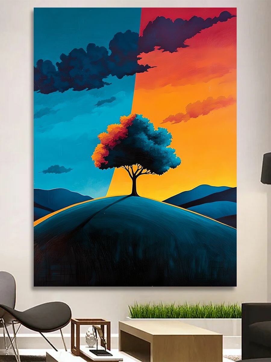 Картина с природой / дерево, картина в интерьер, 60х80 см.
