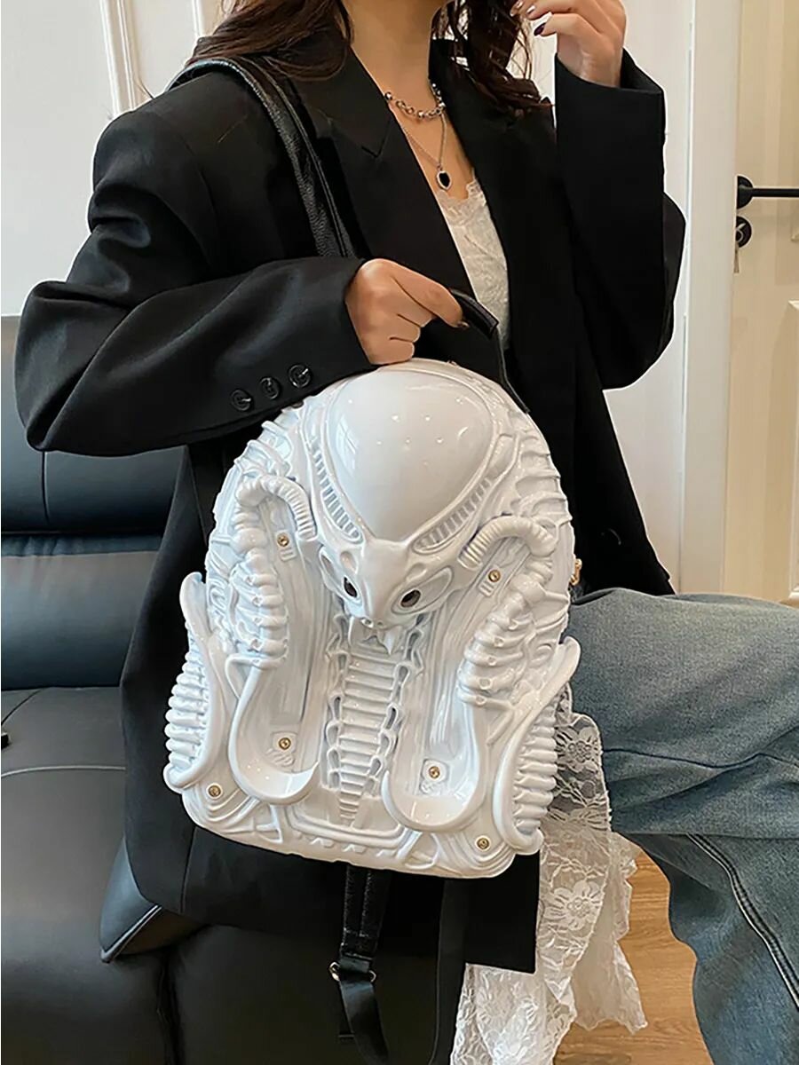 Рюкзак в стиле антиконформистский панк, 2 ручки + лямки, водоотталкивающая ткань, отдел для ноутбука 15", для уличного стиля