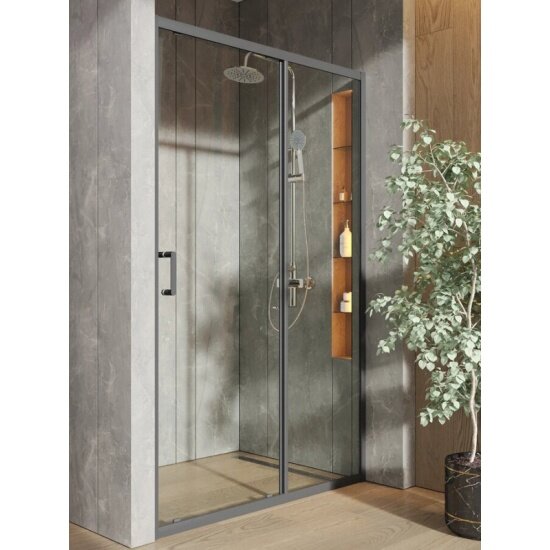 Душевое ограждение Orange E02-120TGG в нишу с раздвижной дверкой, матовый серый