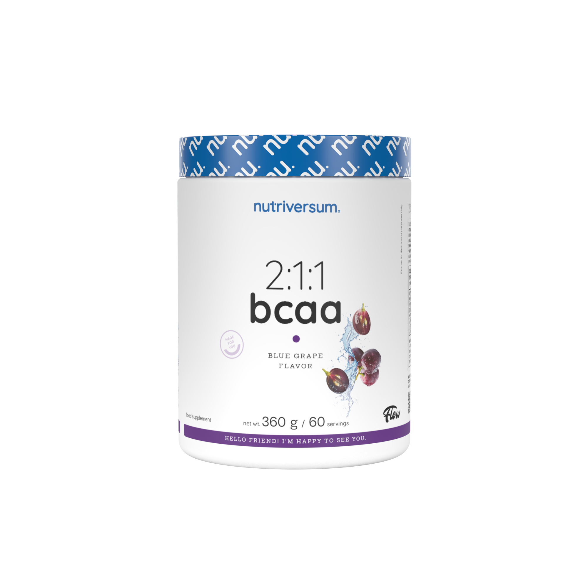 Аминокислоты Нутриверсум БЦАА 2:1:1 (Nutriversum BCAA 2:1:1) со вкусом синий виноград, 360 грамм