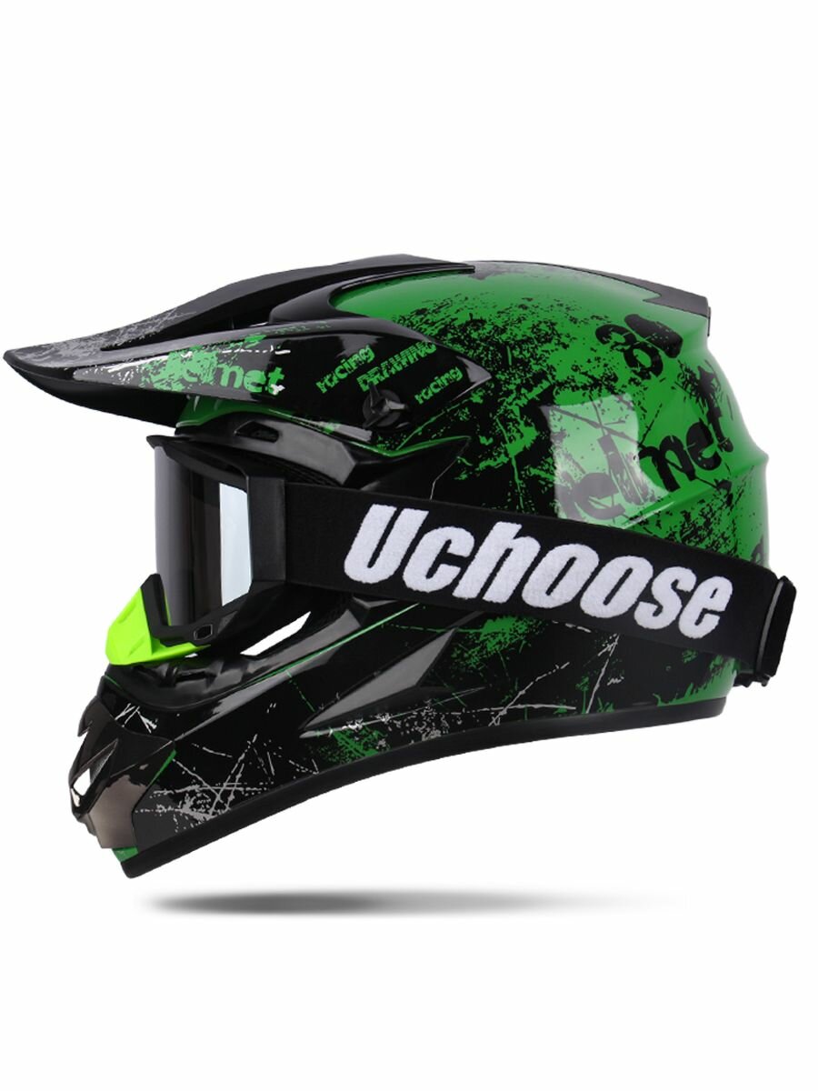 Внедорожный мотоциклетный шлем с защитными очками, индивидуальность