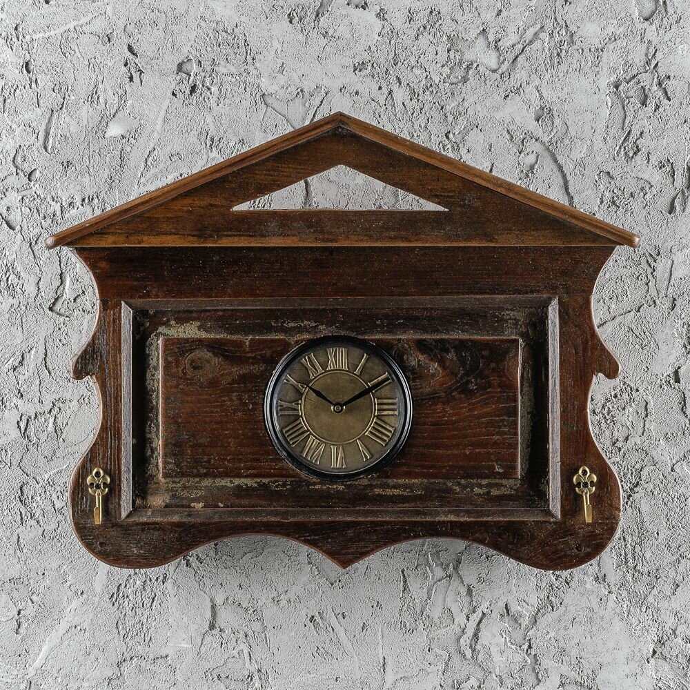 Часы настенные деревянные интерьерные Decor of today 54х5х43, коричневый