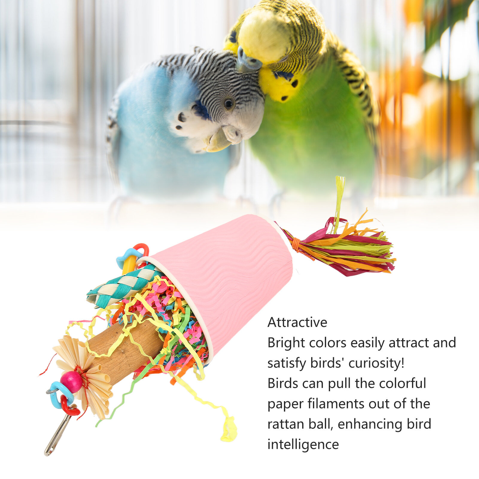 Игрушка для измельчения попугаев, подвесные игрушки для птиц, ловушка для попугаев, чашка, бумажная игрушка для корелл, попугаев Conures