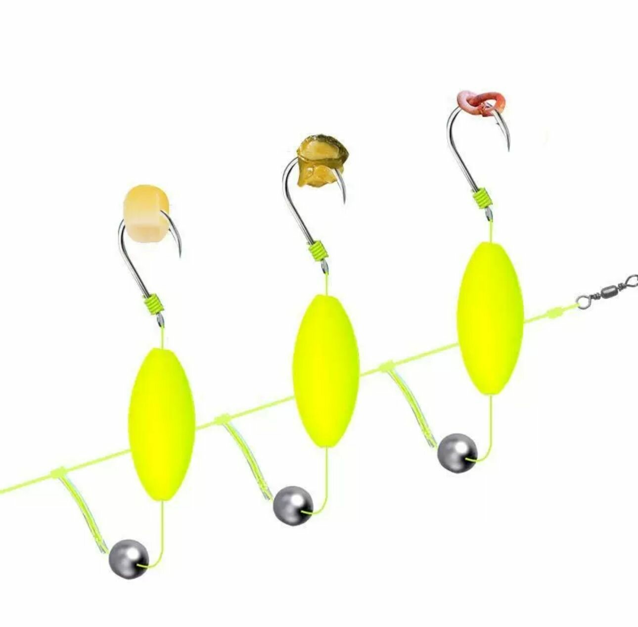 Оснастка морская для ловли кефали пеленгаса камбалы ,3 поплавка